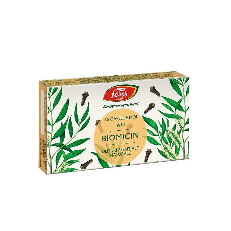 Biomicin A14 250 mg, 15 capsule, Fares - Farmacia Morpheus
