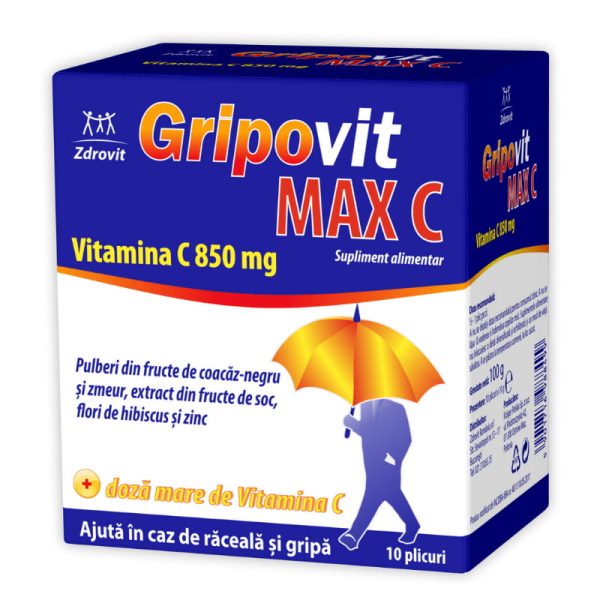 Gripovit Max C, 10 plicuri, Zdrovit - Farmacia Morpheus