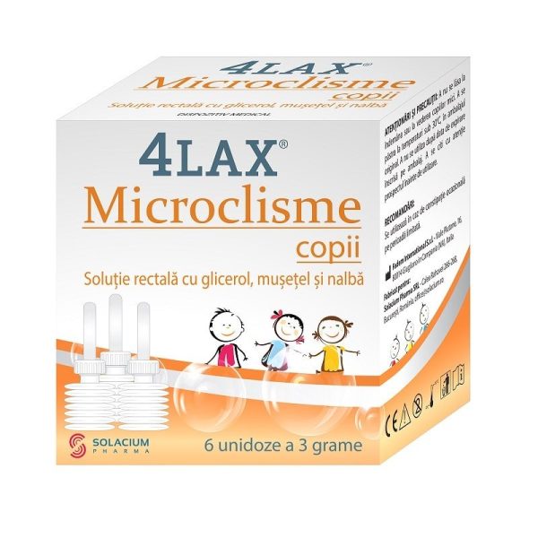Microclisme copii 4Lax, 6 unidoze x 3 g, Solacium Pharma - Farmacia ...