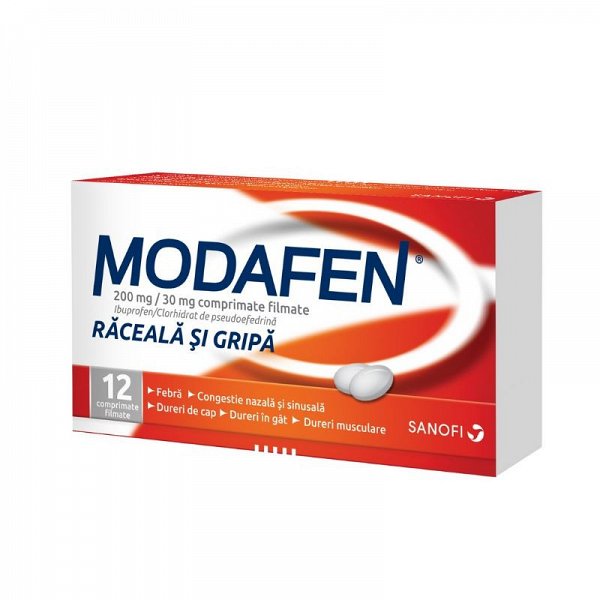Modafen raceala si gripa, 24 comprimate, Zentiva - Farmacia Morpheus
