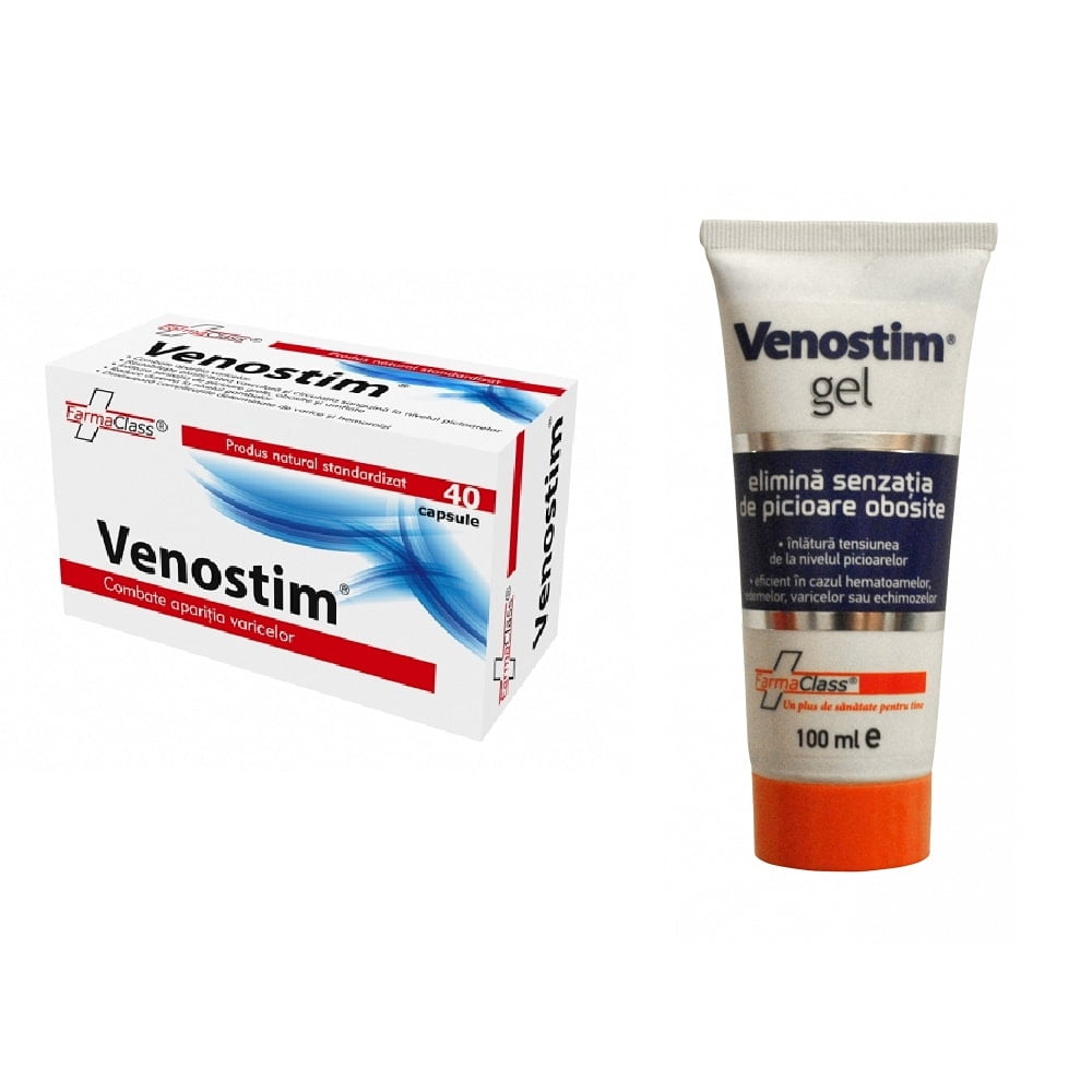 Pachet Venostim, 40 capsule Venostim gel, 100 ml, Farmaclass - Farmacia ...