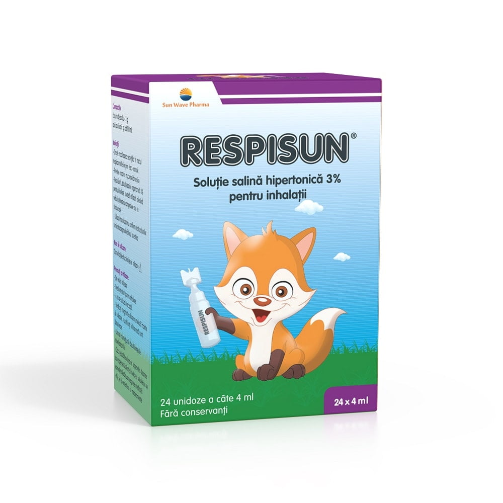 Respisun solutie salina hipertonica 3%, 24 doze, Sun Wave Pharma ...