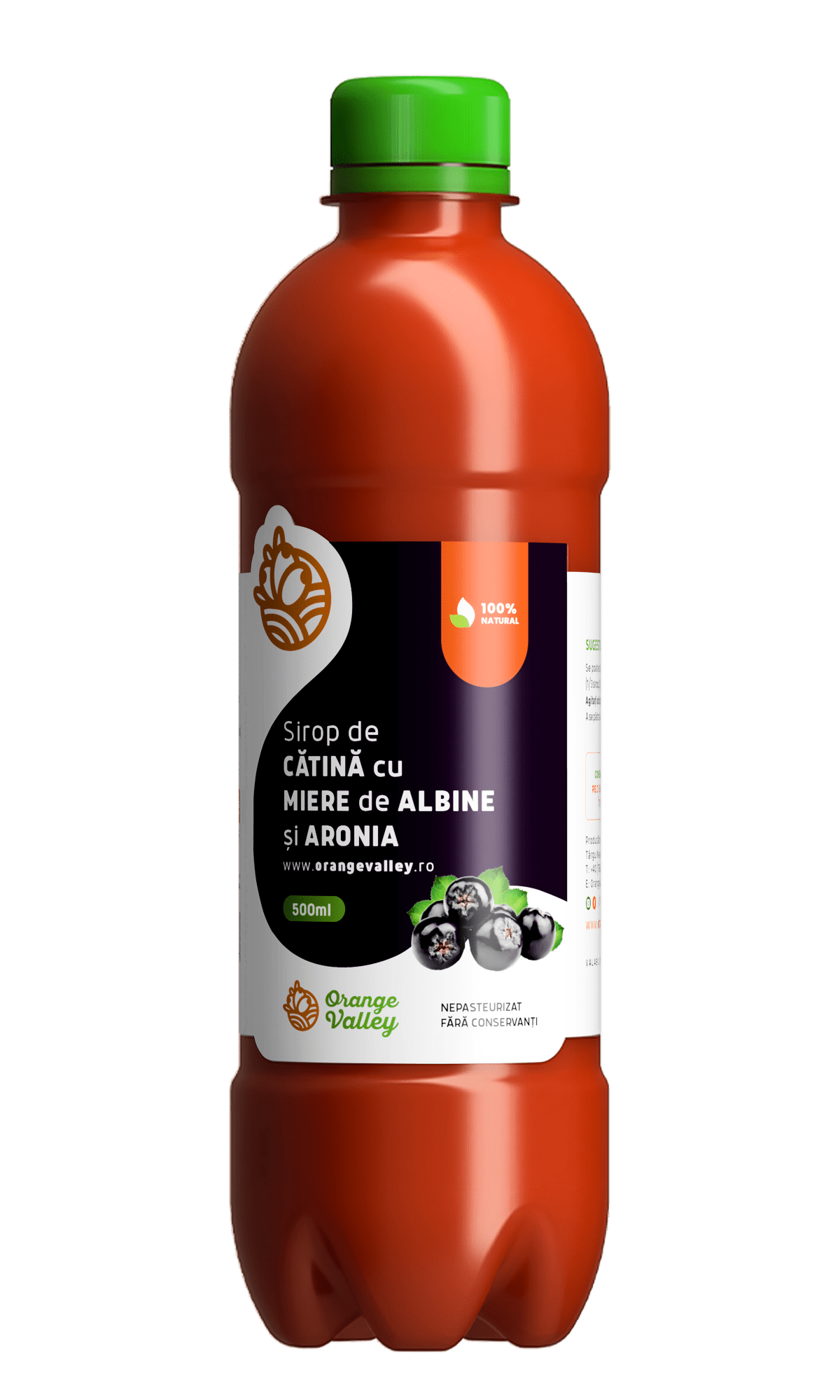 Sirop de Catina si Aronia, 500 ml, Orange Valley - Farmacia Morpheus