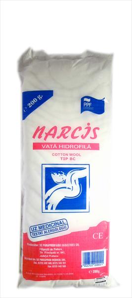 Vata hidrofila, 200 g, Narcis - Farmacia Morpheus