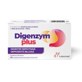 Digenzym Plus, 20 comprimate, Labormed - Farmacia Morpheus