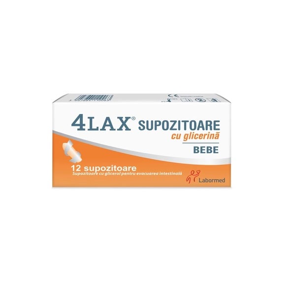 Supozitoare cu glicerina BEBE 4Lax sugari, 12 bucati, Solacium Pharma ...