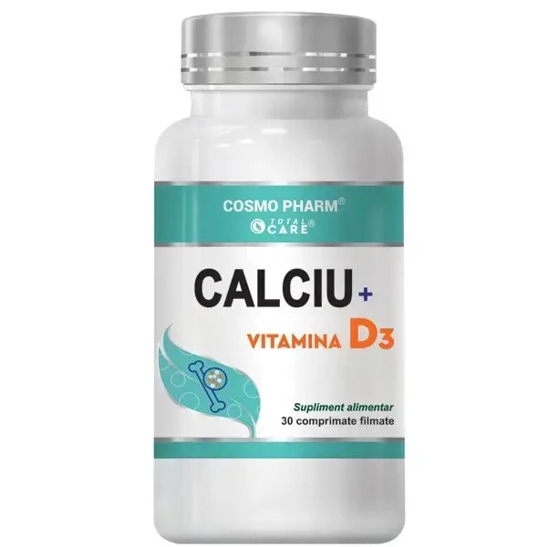 Calciu + Vitamina D3, 30 Comprimate, Cosmopharm - Farmacia Morpheus