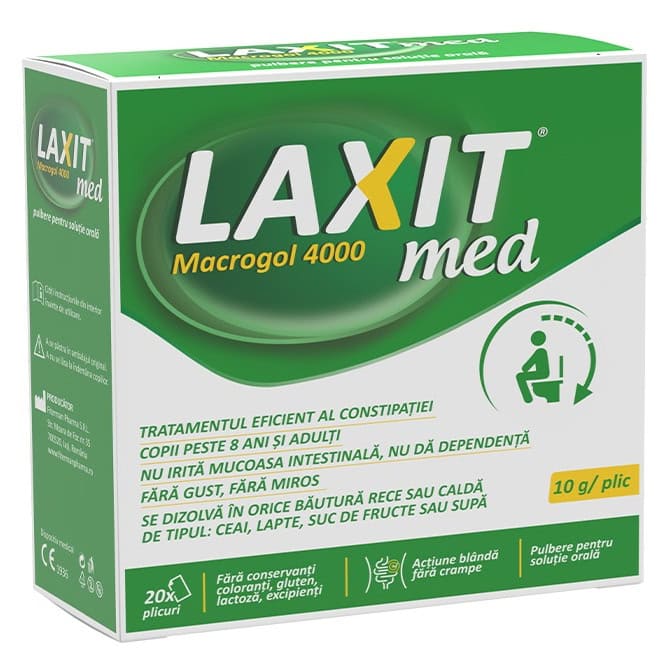 Laxativ Sub Forma de Pulbere Pentru Solutie Orala Laxit Med, 20 Plicuri ...