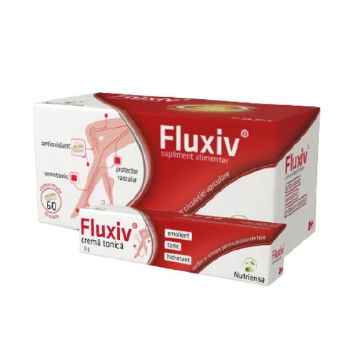Pachet Fluxiv, 60 Comprimate + Crema Tonica Fluxiv, 20 g, Antibiotice ...