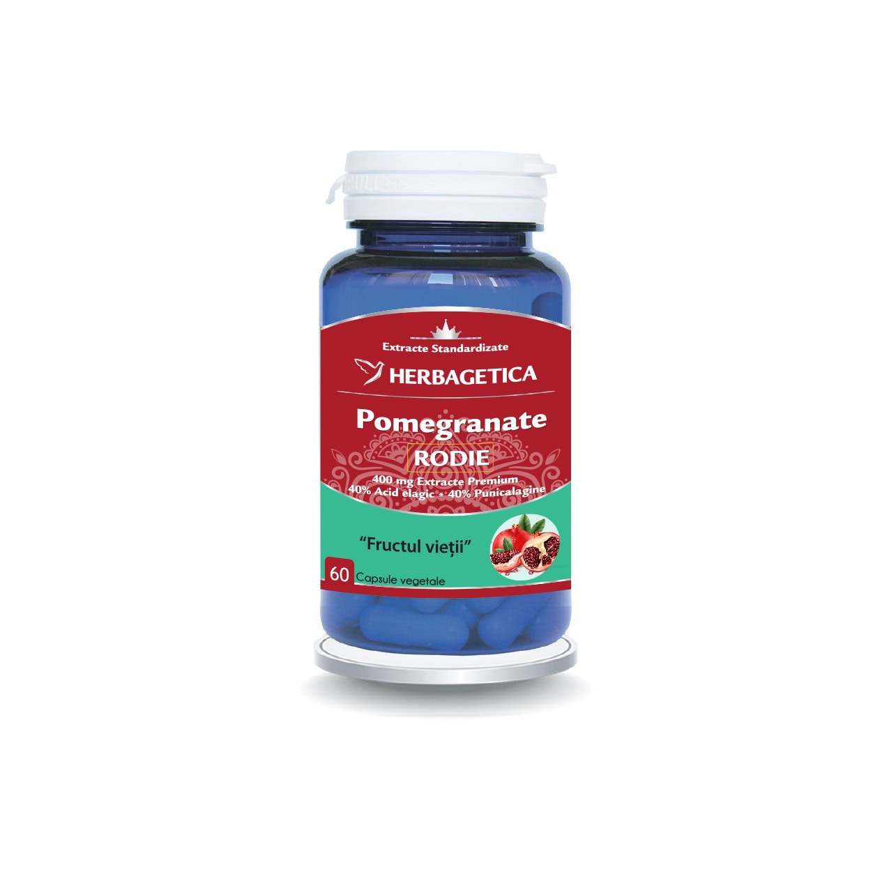 Pomegranate Rodie, 60 capsule, Herbagetica - Farmacia Morpheus