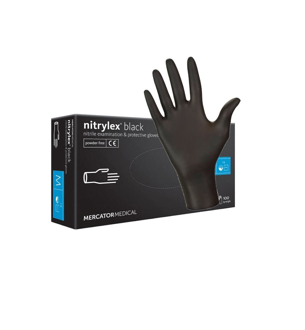 Manusi Nitril Nepudrate Negre XL, Nitrylex Black, 100 Bucati/Cutie ...