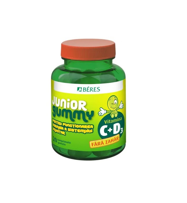 Vitamina C + D3 Junior Gummy, 20 Comprimate Gumate, Beres ...