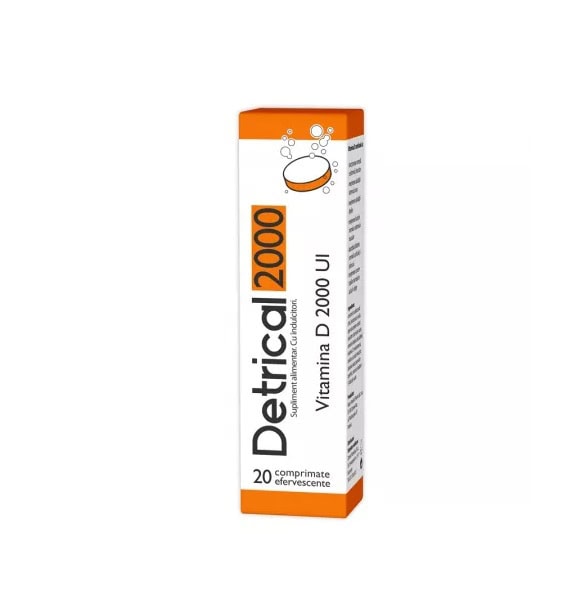 Detrical D3 2000 UI, 20 Comprimate Efervescente, Zdrovit - Farmacia ...