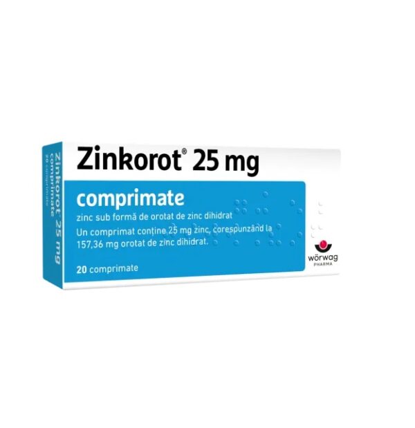 Zinkorot, 25 mg, 20 Comprimate, Worwag - Farmacia Morpheus