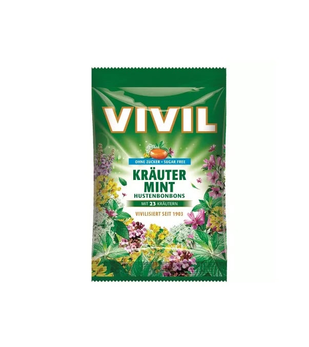 Bomboane Fara Zahar cu Plante Naturale si Menta, 60 g, Vivil - Farmacia ...